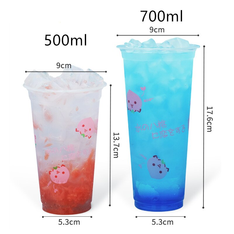 50pcs Transparent disposable juice cup 500ml 700ml... – Vicedeal