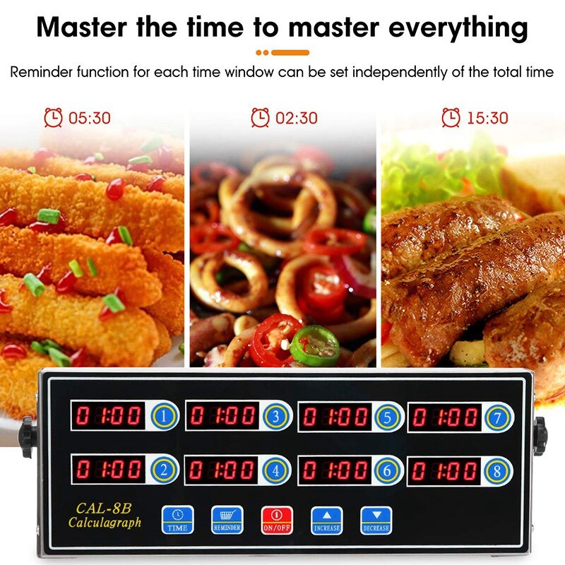 US Plug,Portable Calculator 8 Channel Digital Time... – Grandado