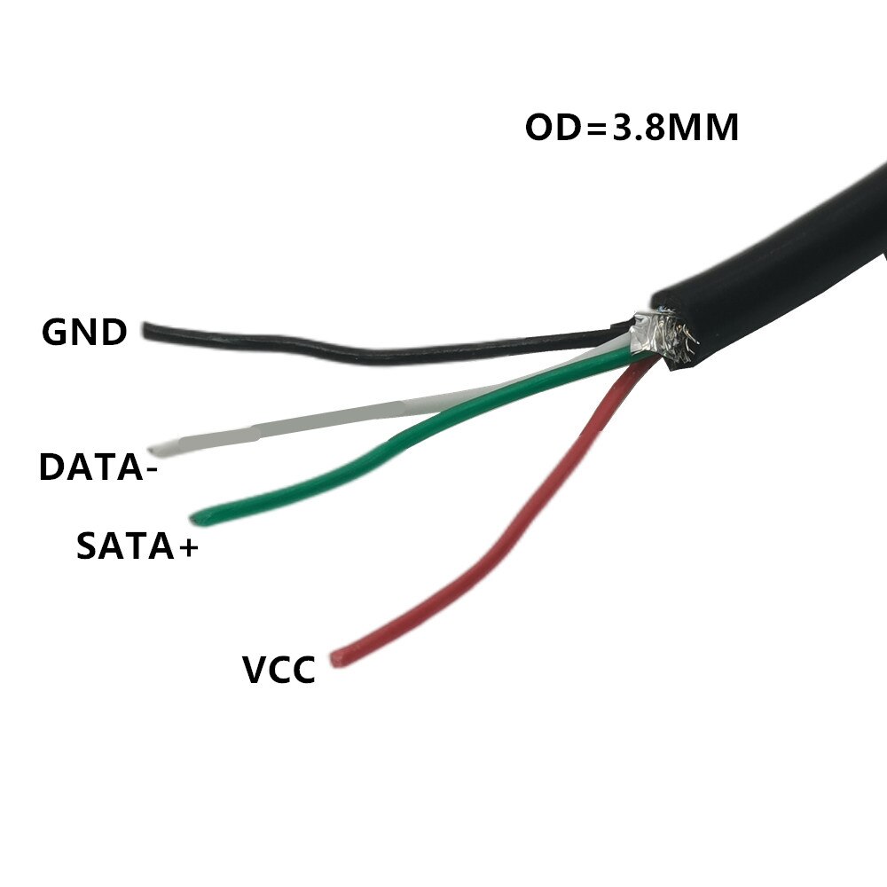 Od 3.8Mm Zwart Usb Type A Stekker 4 Draad 28AWG Po... – Grandado