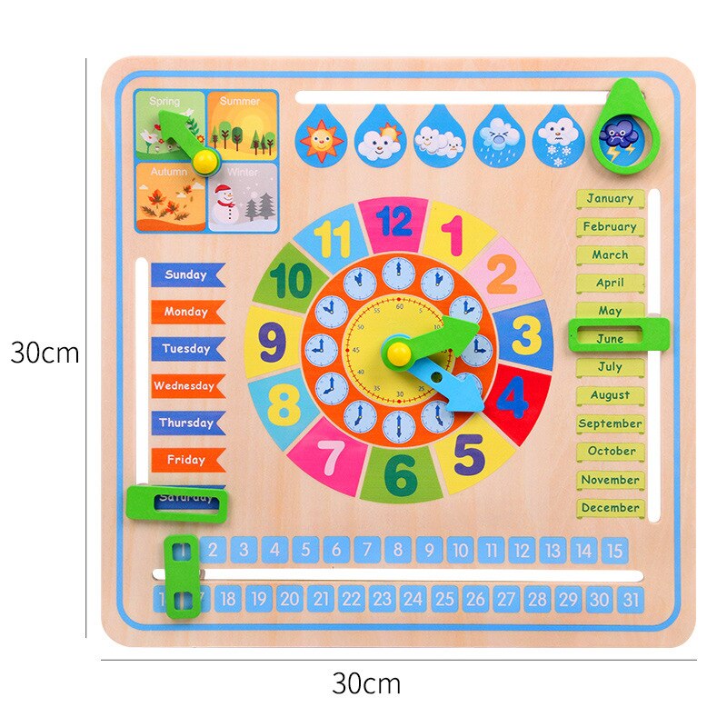 1pc Multi-functional Kids Wooden Clock Hanging Boa... – Grandado