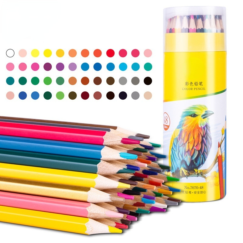 48-color Oily Colored Pencil Hexagonal Pen Student... – Vicedeal