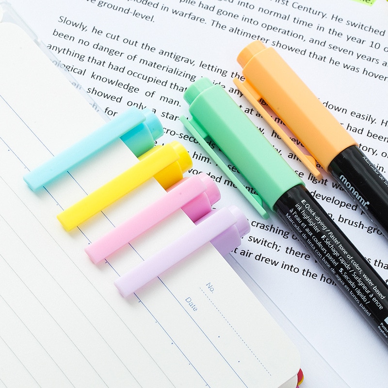 Pastel tone colors highlighter marker pen set 1-4m... – Grandado