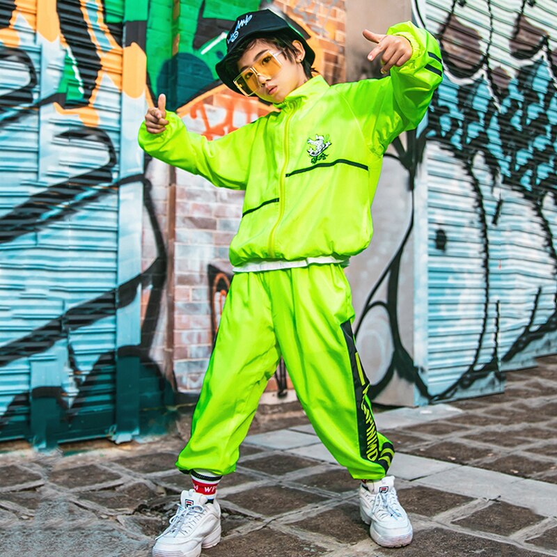 Hip Hop Dance Costumes Fluorescent Green Jacket Pa... – Vicedeal