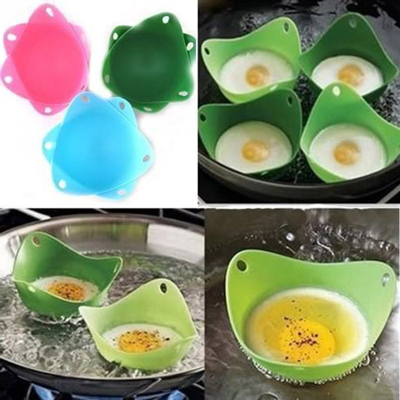 4 Pcs/Set Silicone Egg Poaching Cups With Ring Sta... – Vicedeal