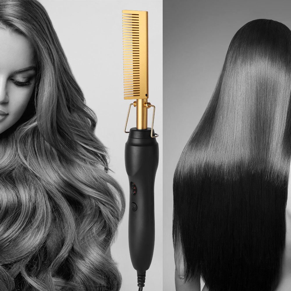Hair Straightener Heating Smooth Iron Comb Straigh... – Vicedeal