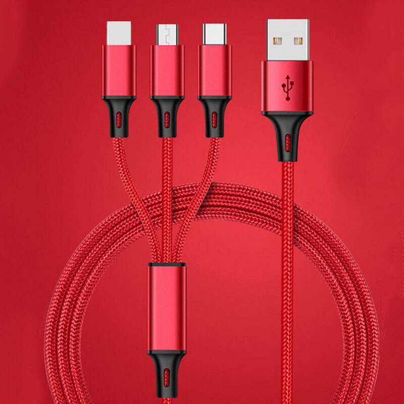Nylon Braid 3 in 1 USB Charging Cable Multiple Con... – Vicedeal
