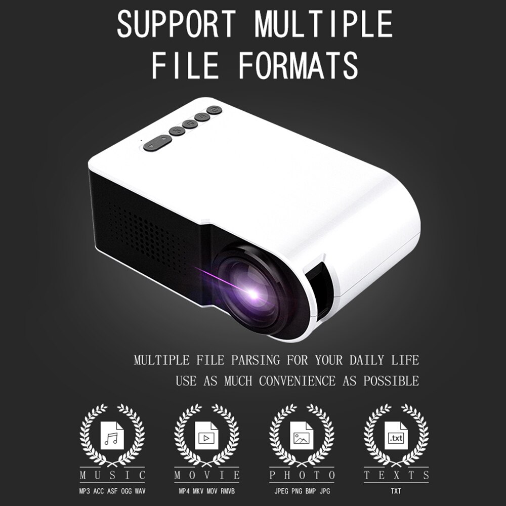 AibecyYG210 Mini LED Projektor 1080P 600 Lumen tra... – Grandado