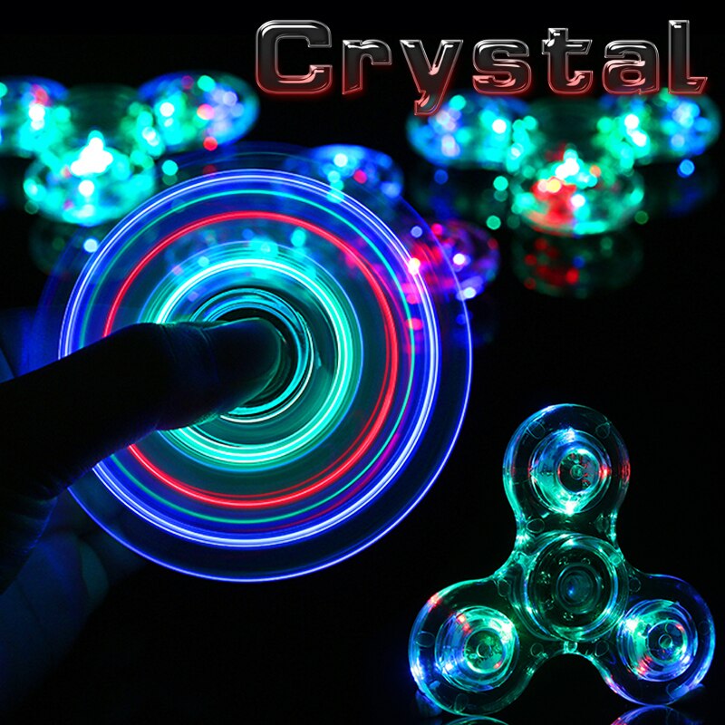 Tri-Spinner Transparent LED Light Hand Spinner Tra... – Grandado