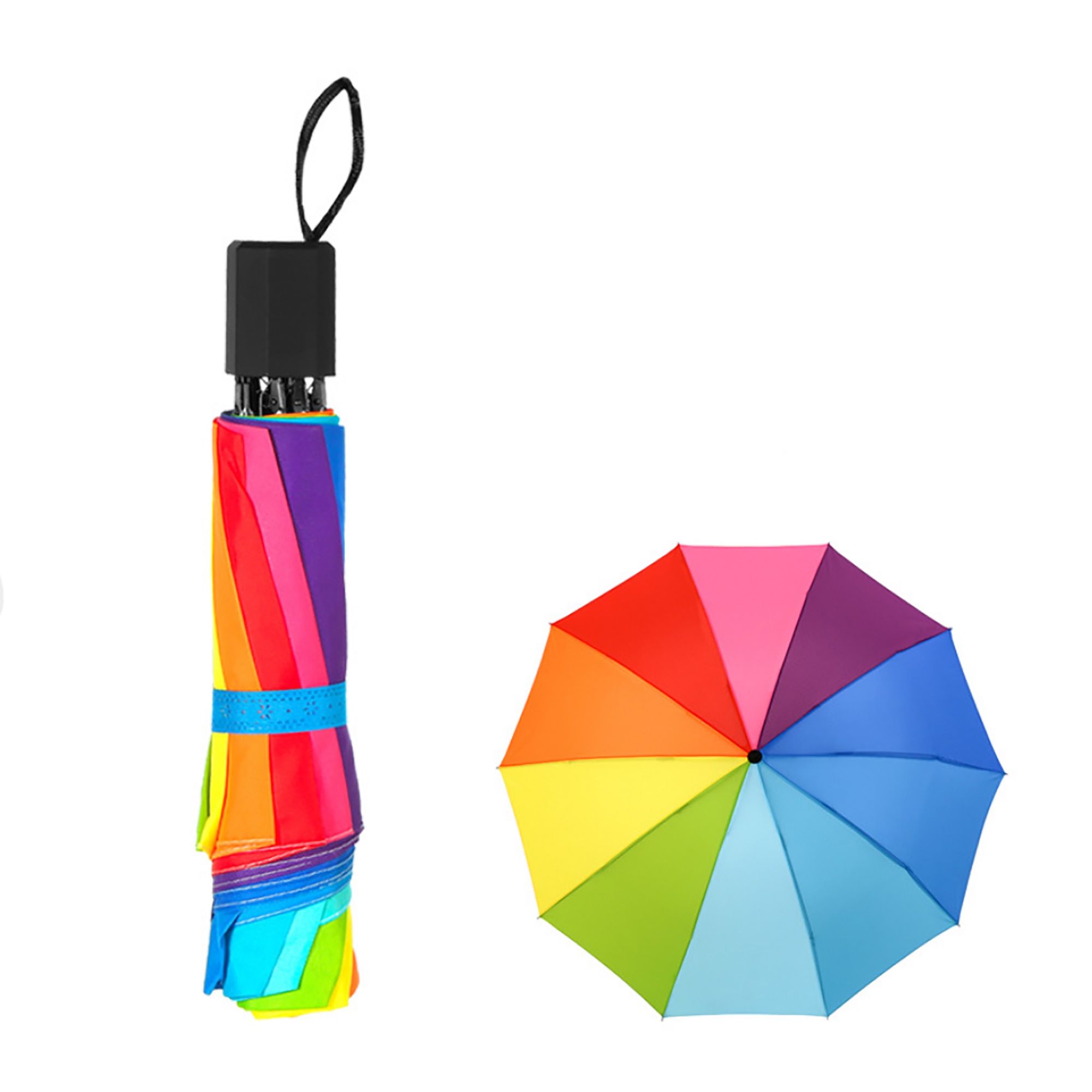 Rainbow Parasol Women Large size Rain Umbrellas Bu... – Vicedeal