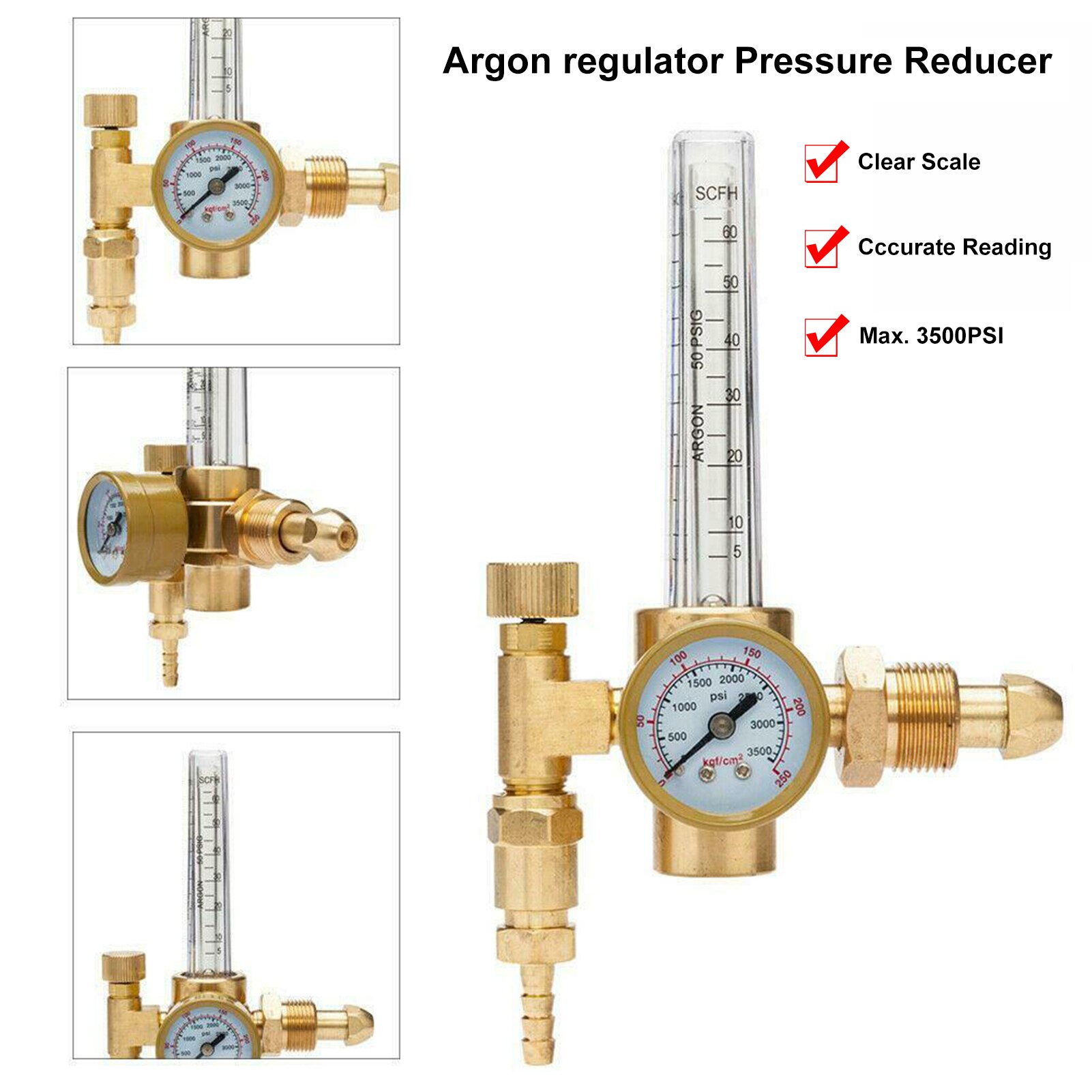 Argon Regulator Pressure Reducer 0-25LPM Flow Mete... – Grandado