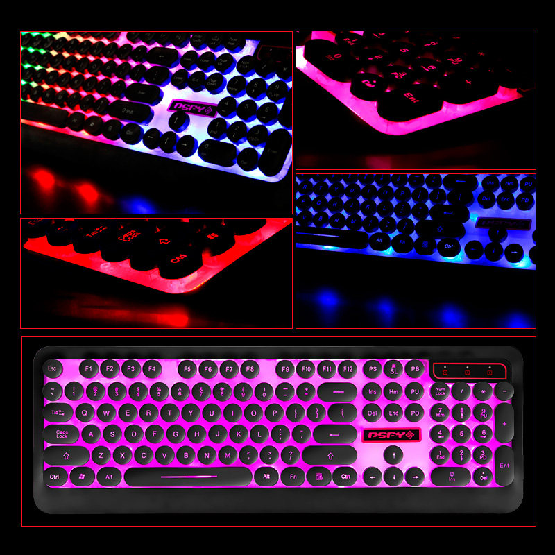 Backlit Russian Keyboard Retro Round Glowing Keyca... – Vicedeal