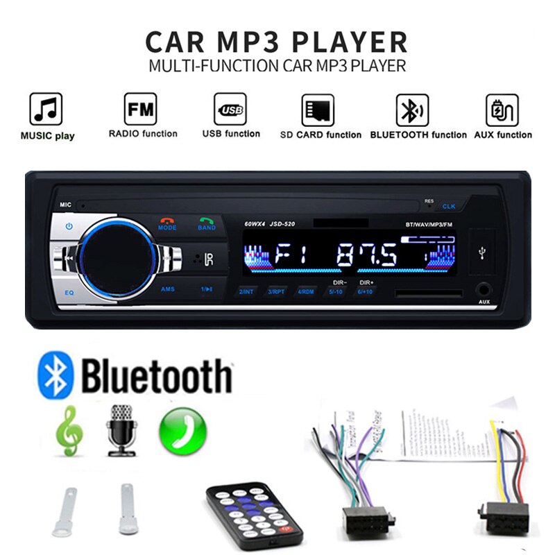12V Car audio stereo jsd-520 Car Radio Bluetooth V... – Grandado