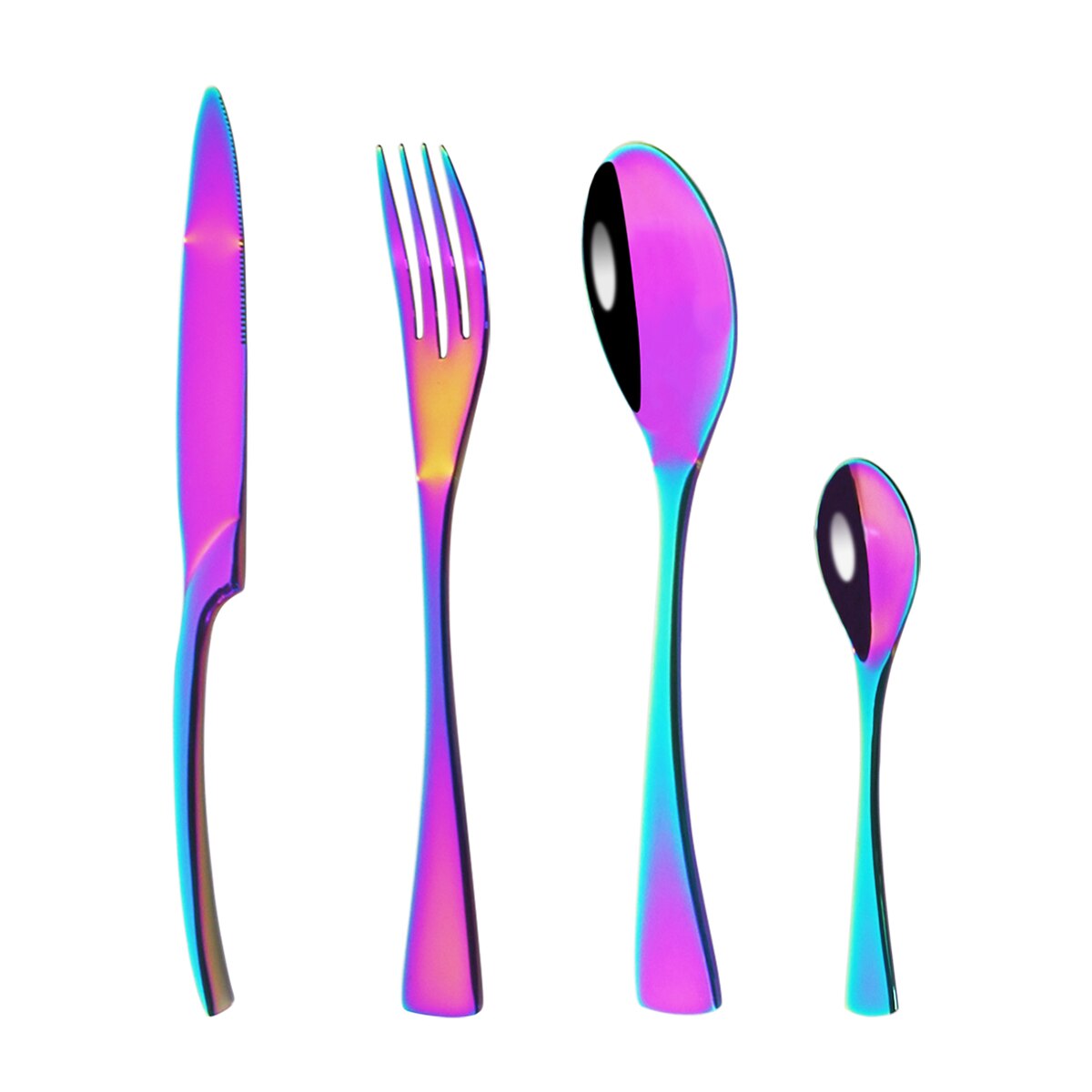 Flatware Set Mirror Colorful Dinnerware Set Knife ... – Vicedeal