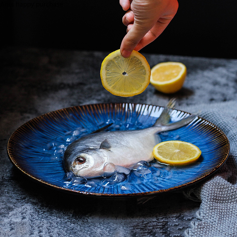 Europäischen Stil Brennofen Wird Blau Keramik Plat... – Vicedeal