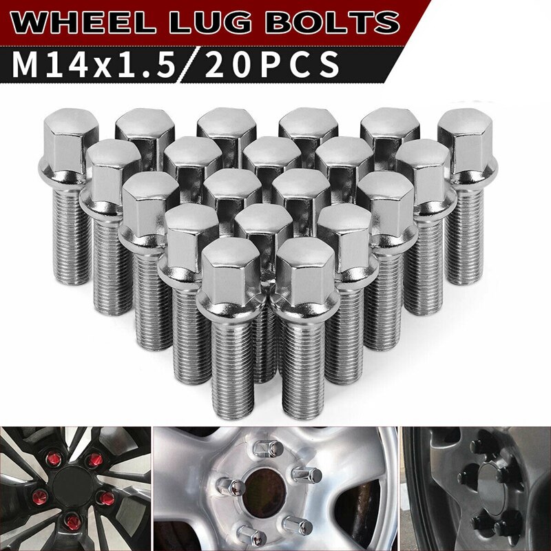 20 M14X1.5 Ball Radius Seat Lug Bolts Nuts 40Mm Sh... – Grandado