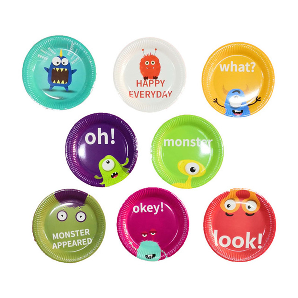 Party plates little monster theme plates animal pl... – Vicedeal