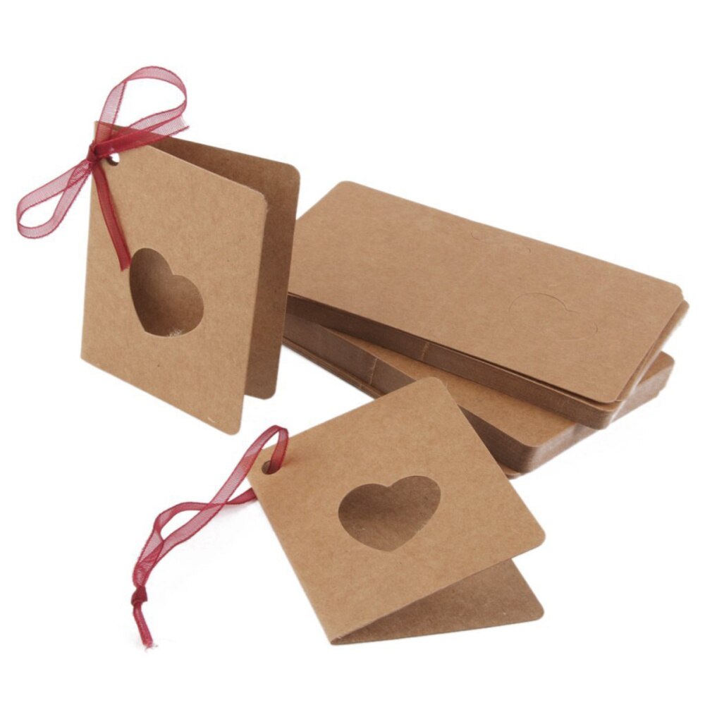 50pcs Card Tag Kraft Paper Hang Tag with Red Rope ... – Grandado