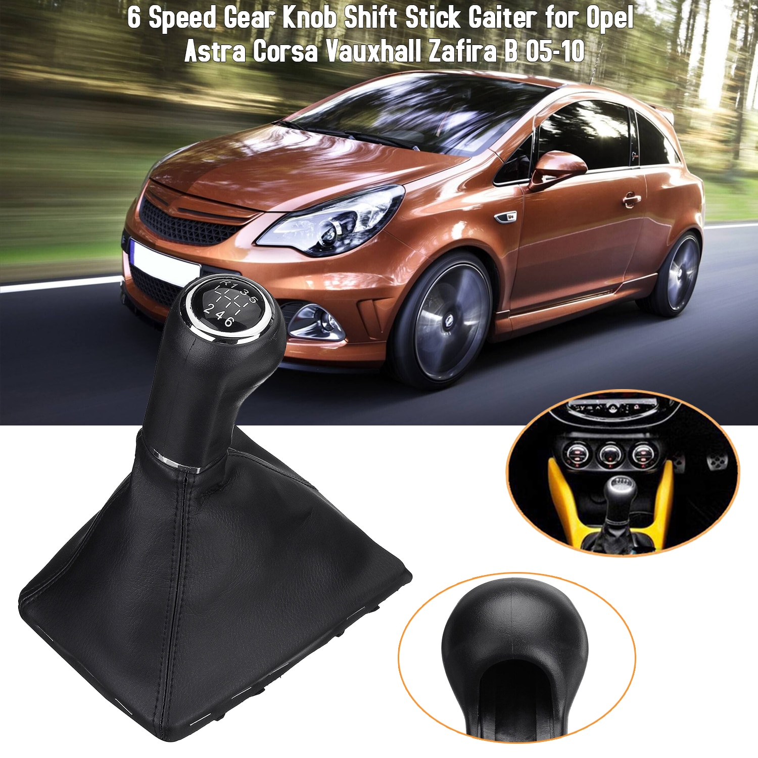 6 Speed Gear Knob Shift Stick Gaiter for Opel Astr... – Grandado