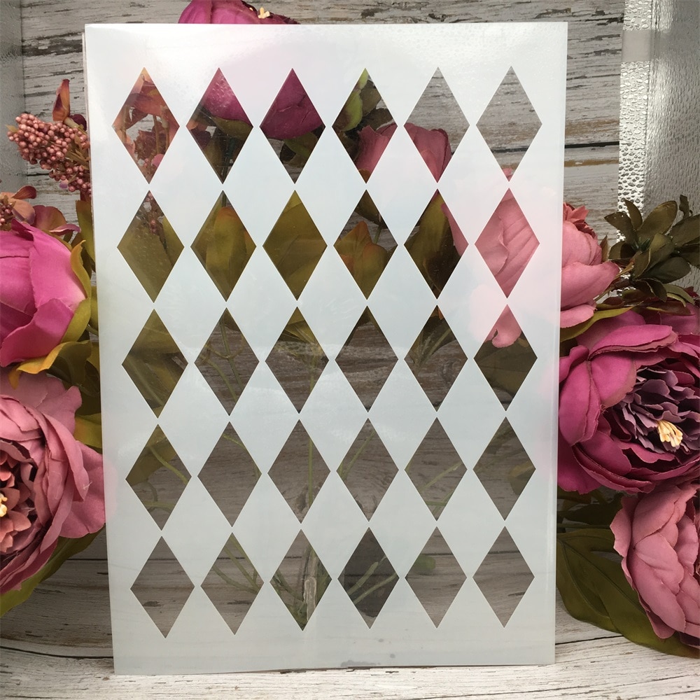A4 29cm Diamond Shaped DIY Layering Stencils Wall ... – Vicedeal