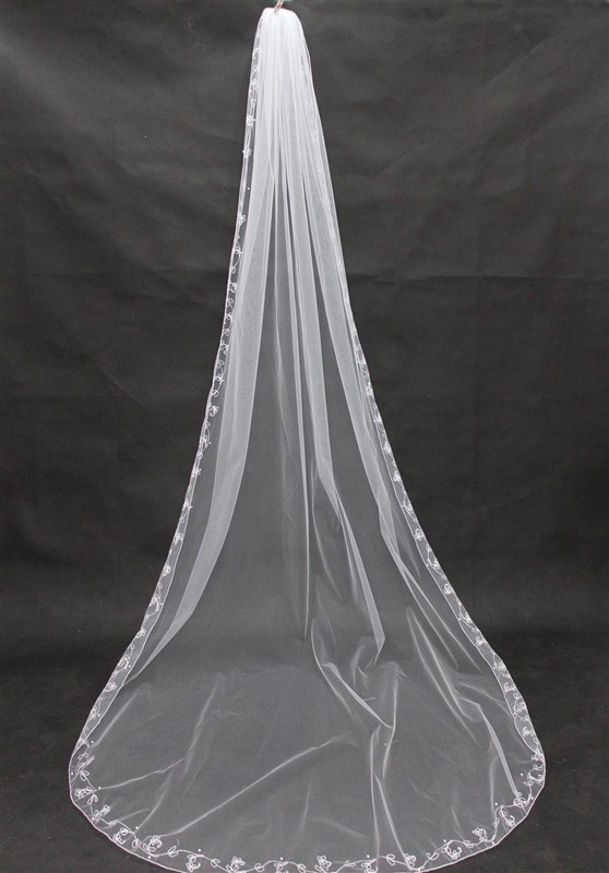 One Layer Wedding Veils 3 Meters Long Cathedral Le... – Grandado