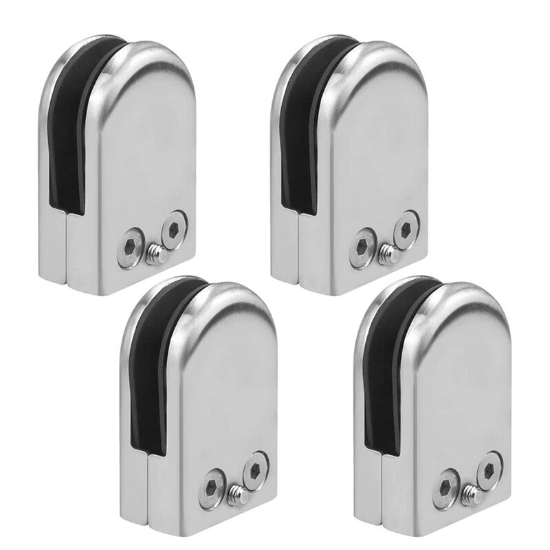 4 Pcs Stainless Steel Round Flat Back Glass Clamp ... – Vicedeal