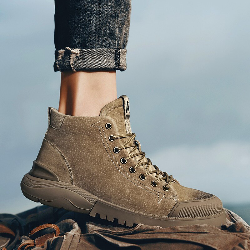 Men's Casual Shoes leather Martin boots men's shoe... – Grandado