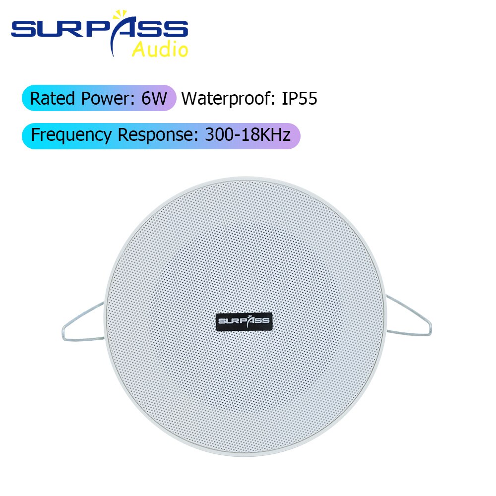 6W @100V Waterproof IP55 Ceiling Speaker 4Inch PA ... – Vicedeal