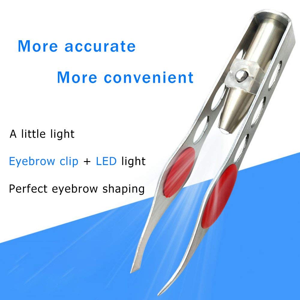 Tweezers With Light Stainless Steel Eyebrow Tweeze... – Vicedeal