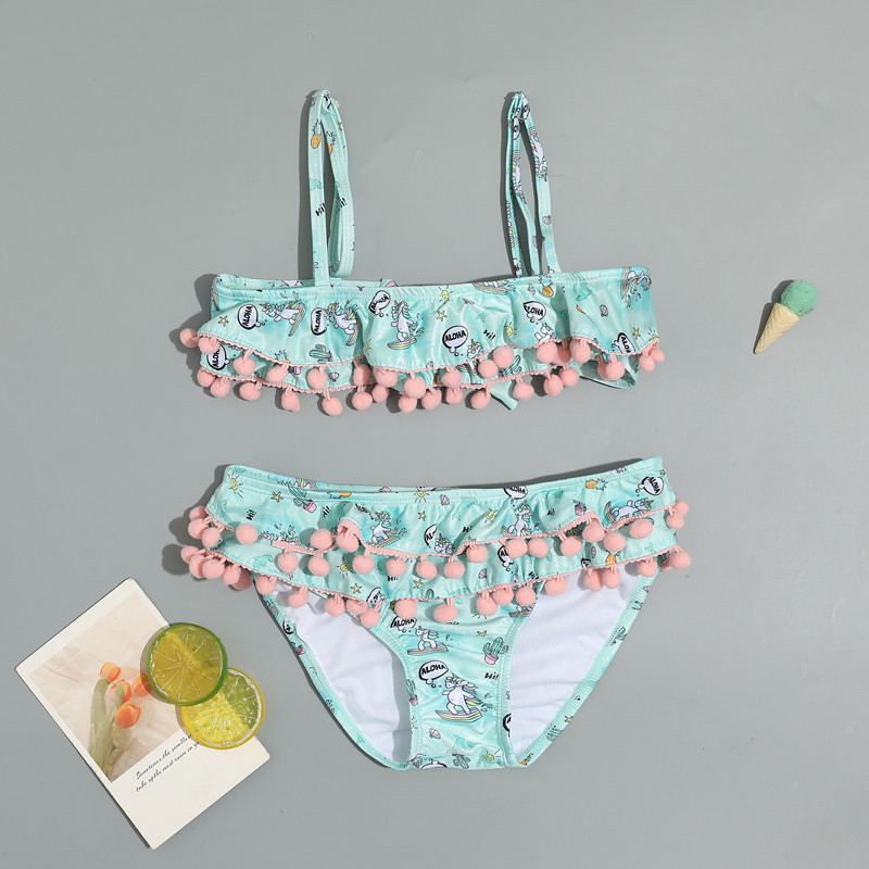 2022 Girls Split Swimsuits Cute Shoulder Swimsuit ... – Grandado