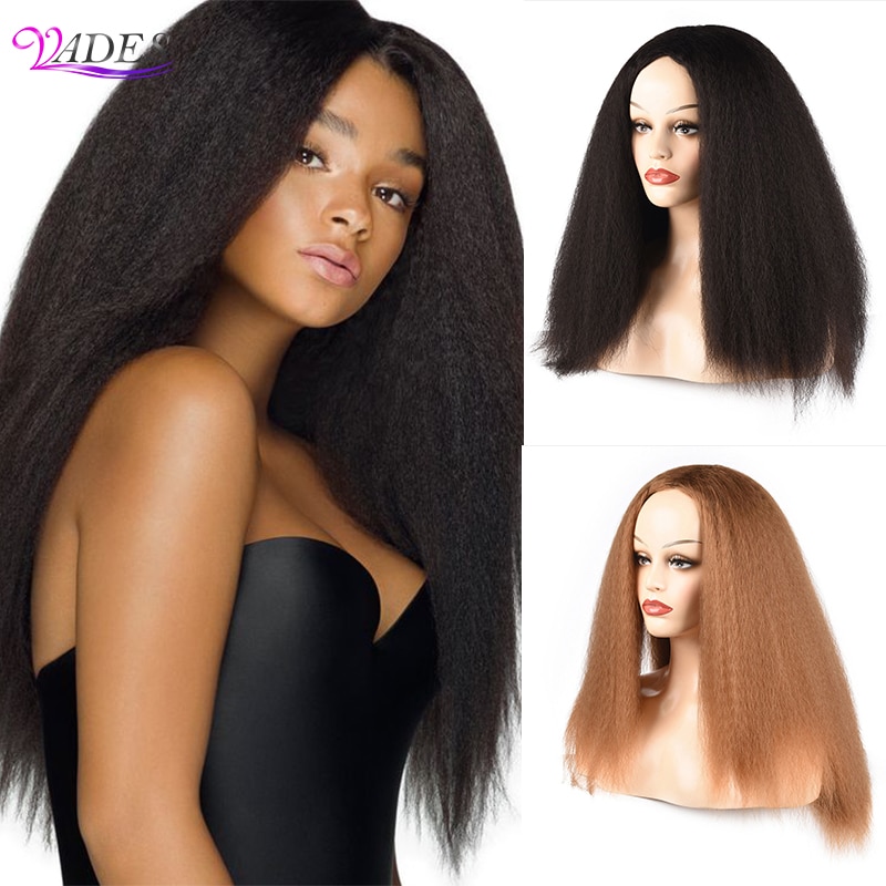 Synthetic Wigs Afro Kinky Straight Hair Wig For Bl... – Grandado