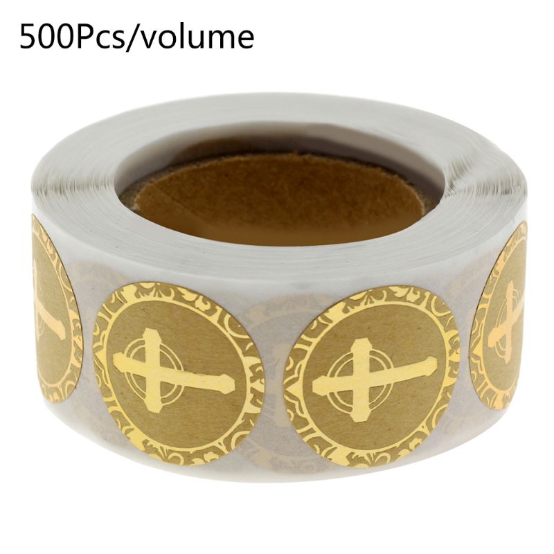 500pcs Religious Christian Cross Stickers with Gol... – Grandado