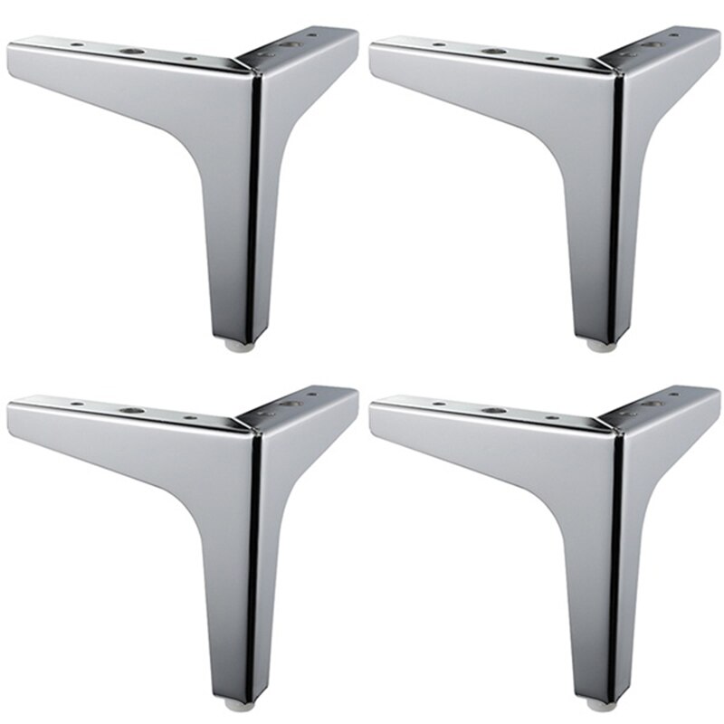 4 Pieces of Metal Furniture Foot Support Silver Co... – Grandado