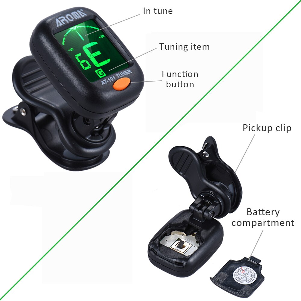 AROMA AT-101 Digital Guitar Tuner Clip-on Tuner wi... – Grandado