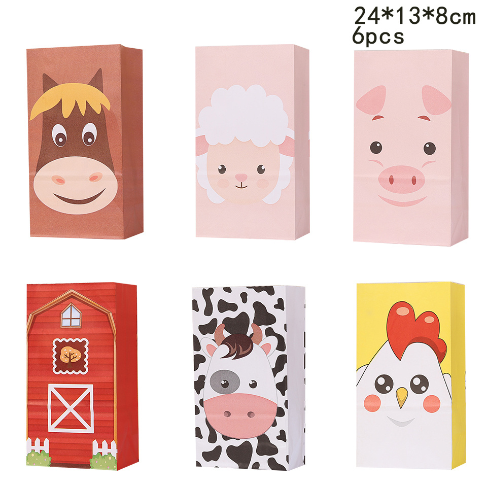 1Set Pink Farm Animal Disposable Tableware With Ca... – Grandado