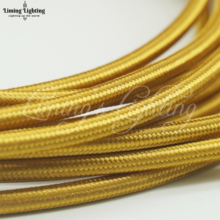 8M 2*0.75 Golden Edison Textile Cable Fabric Wire ... – Grandado