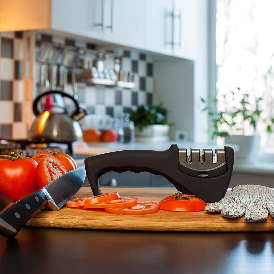 3 Levels Knife Sharpener Kitchen Knife Grindstone ... – Vicedeal