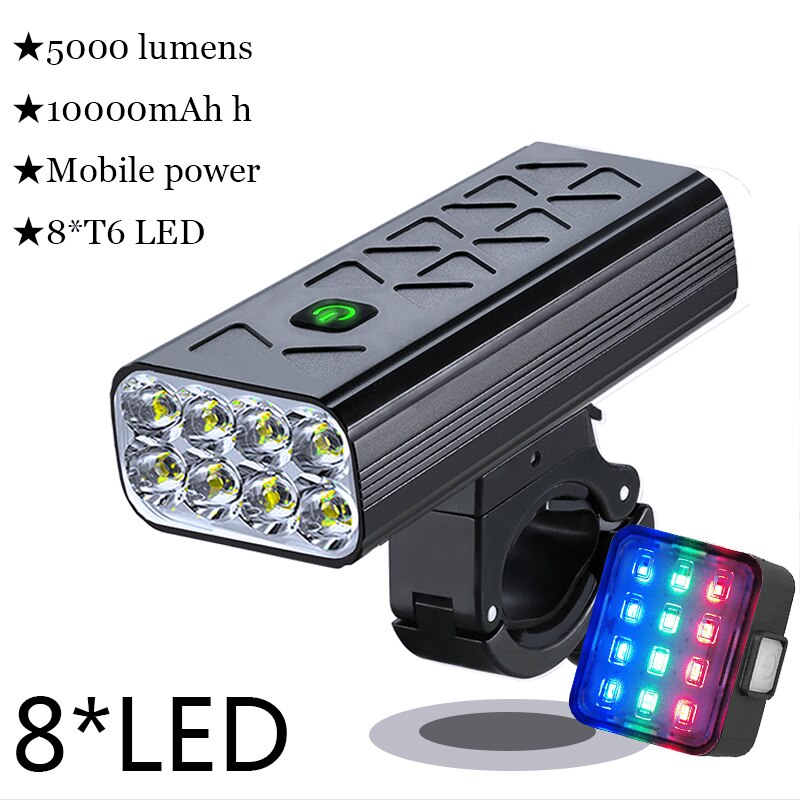 Fiets Licht 5000 Lumen Fiets Zaklamp 10000 Mah Fie... – Vicedeal