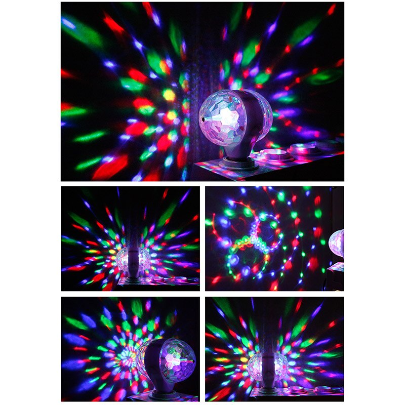 Household E27 Double-Headed Colorful Auto Rotating... – Grandado