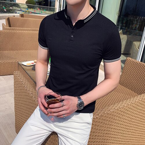 British Style Casual POLO Shirts Men Summer Short ... – Grandado