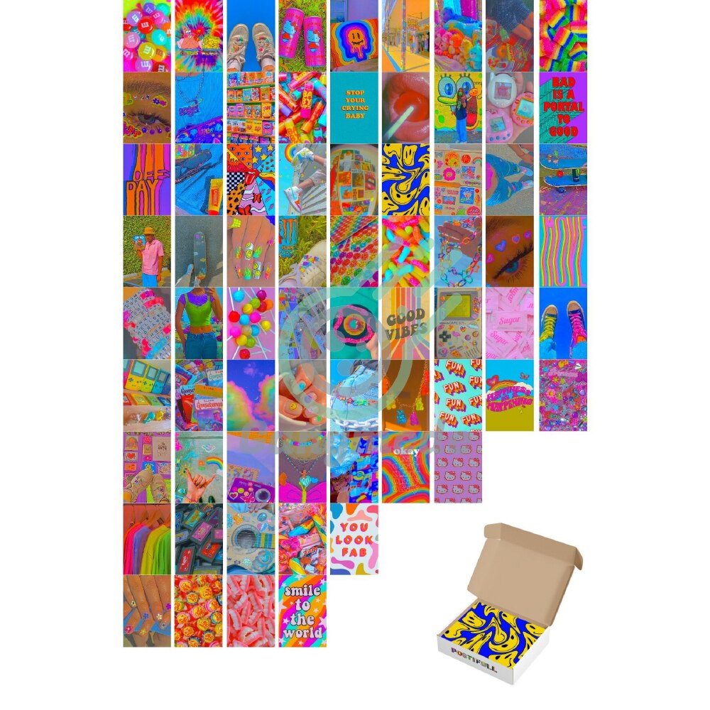 Indie Retro Poster Collage Set - 70 Pieces - Indie... – Grandado