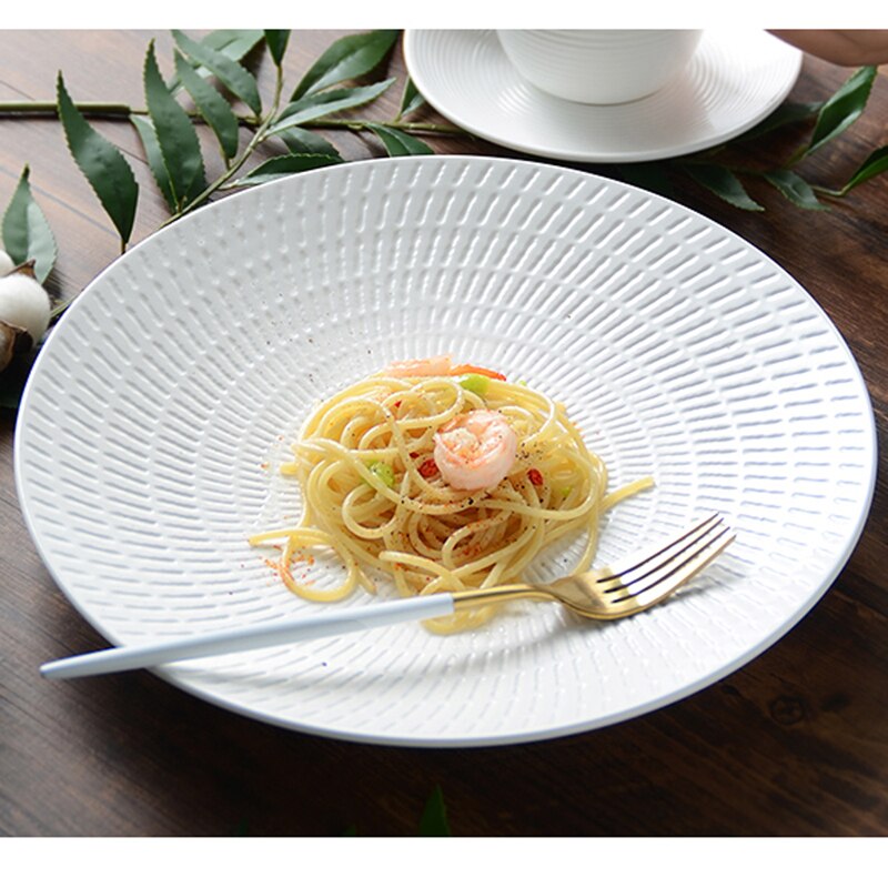 Nordic style matte ceramic plate shallow plate cak... – Vicedeal