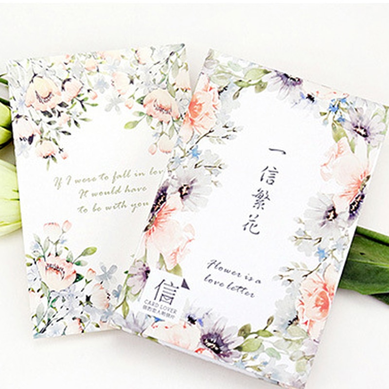 30 pcs/lot english love letter flower postcard gre... – Grandado