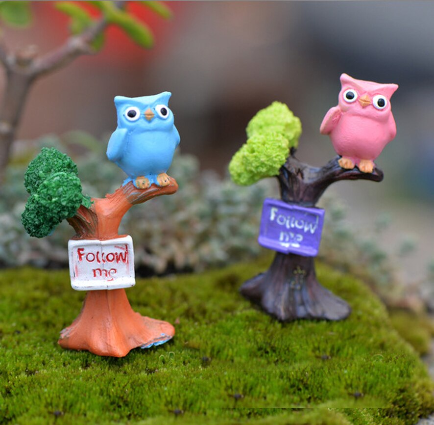 2pcs Resin Owl Tree Branch Mini Crafts Miniatures ... – Grandado