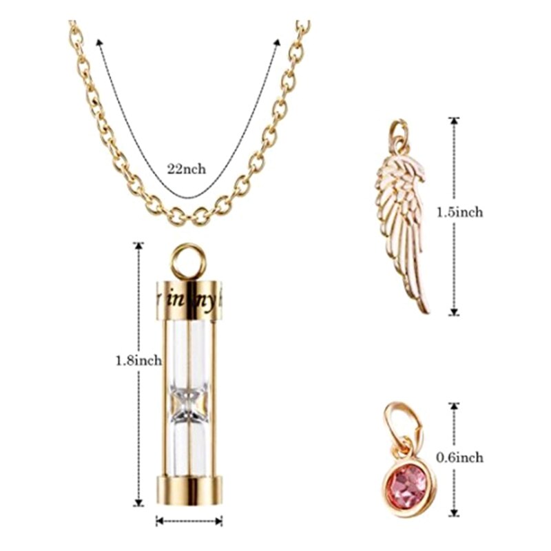 Cremation Urn Necklace for Ashes Time Hourglass Me... – Vicedeal