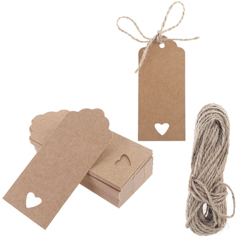 100pcs Blank Heart Kraft Paper Tags Wedding Party ... – Vicedeal
