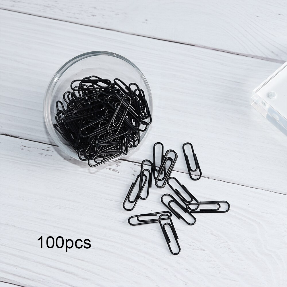 Black Cute Paper Clips Holder 100pcs 28mm Paper Cl... – Grandado