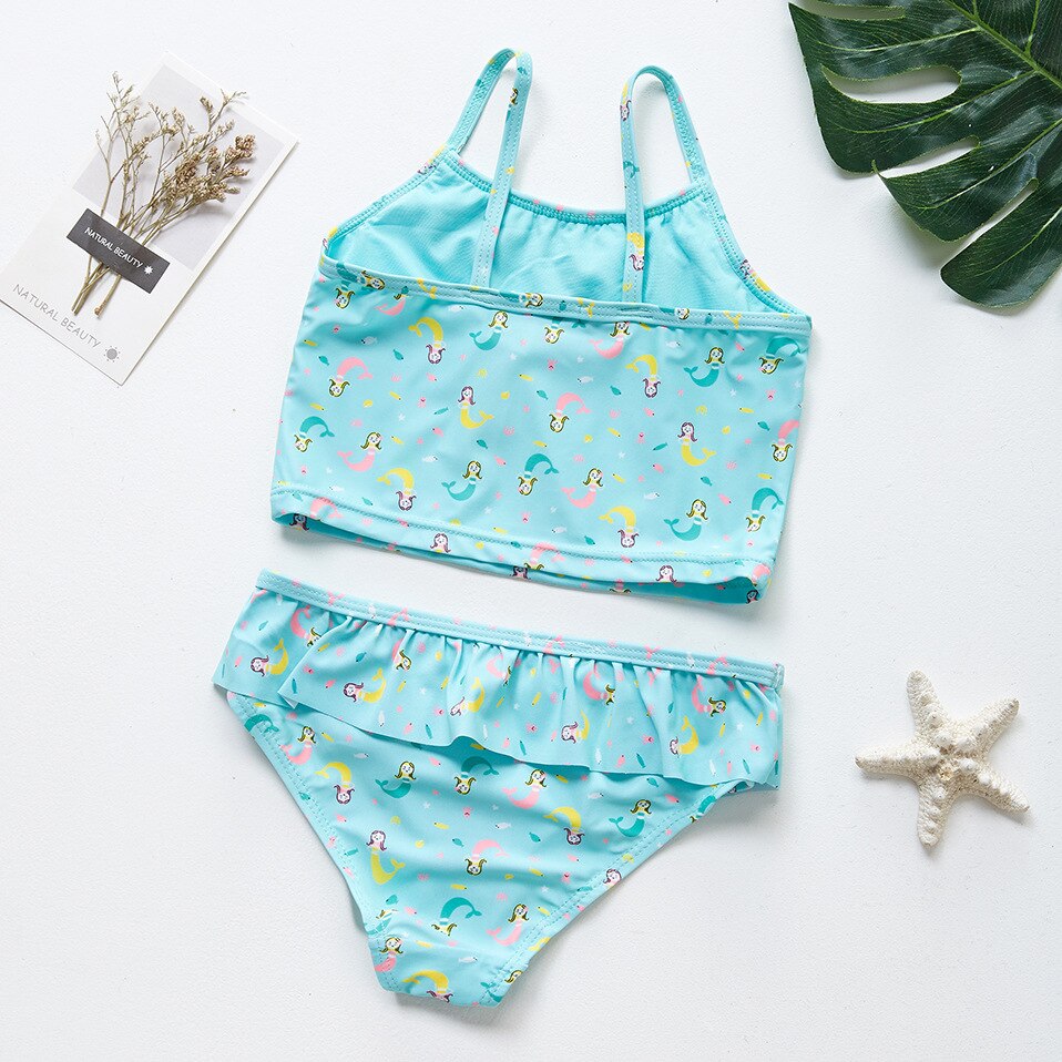Girls Two-pieces Swimsuit Mermaid 1-6 Years Ruffle... – Grandado