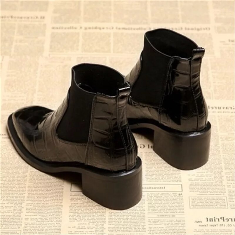 Femmes bottes automne verni en cuir synthétique no... – Grandado