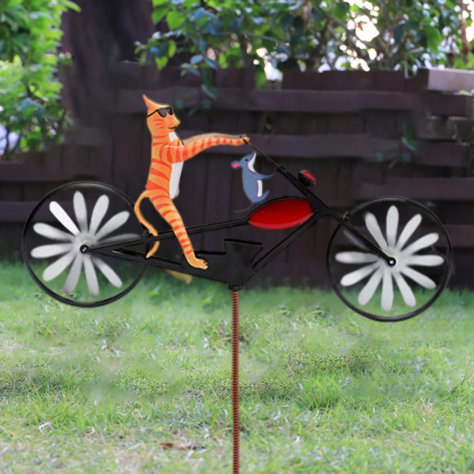 Animal Bicycle Metal Wind Spinner Whirligig Iron C... – Grandado