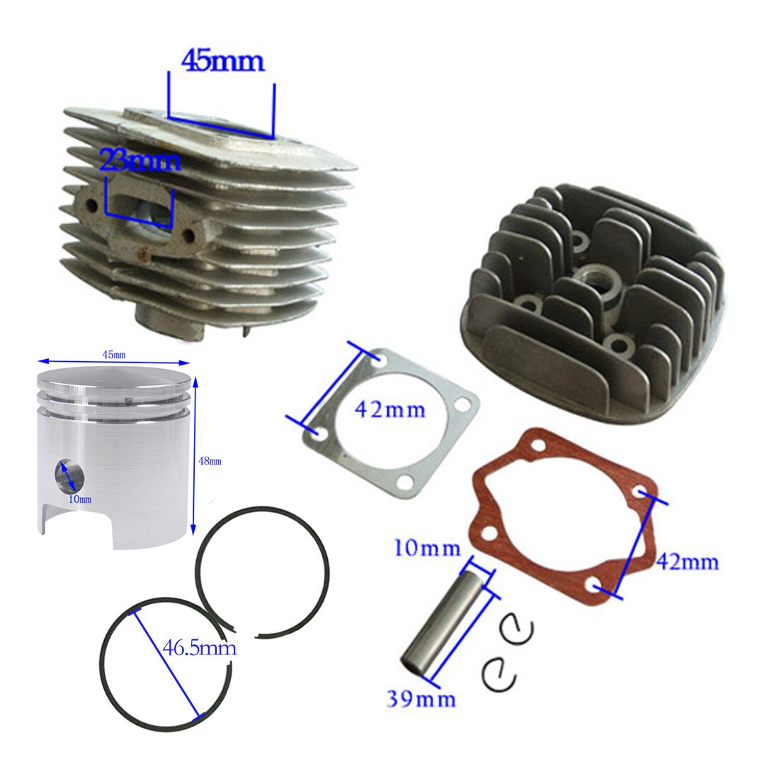 45mm Cylinder Piston Kit For 60cc 2 Stroke Motor E... – Vicedeal